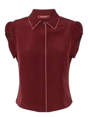 Max Mara Silk Crepe De Chine Shirt - Ruby