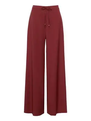 Max Mara Light Woolen Cloth Wide Leg Trousers - Ruby