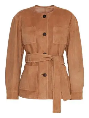 Max Mara Belted Suede Jacket - Camel