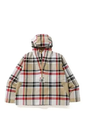 A BATHING APE Plaid Anorak Jacket - Beige