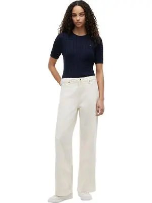 Tommy Hilfiger Pull-on Wide Leg Jean - Eggshell