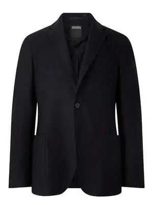 Zegna Wool And Cashmere-blend Twill Blazer - Black