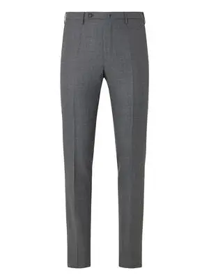 SLOWEAR Straight-leg Wool Canvas Trousers - Gray