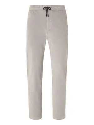 Sease Slim-fit Cotton-blend Corduroy Drawstring Trousers - Gray