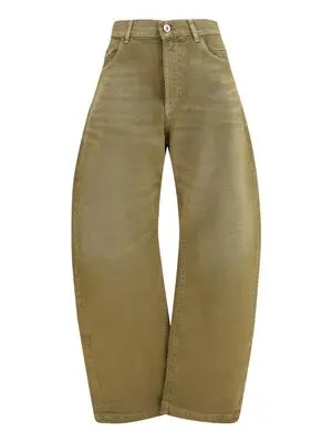 Attico Wide-leg Jeans With Back Belt Detail - Brown