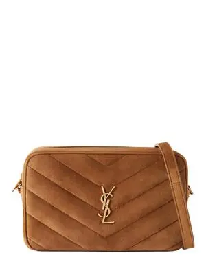 Saint Laurent Loulou Quilted Suede Shoulder Bag - Brown