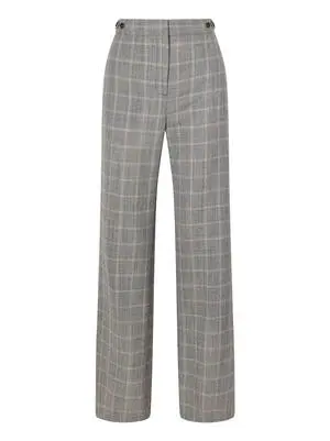 Stella McCartney Checked Wool Straight-leg Pants - Gray