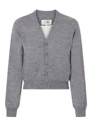 MAISON MARGIELA V-neck Wool-blend Cardigan - Gray