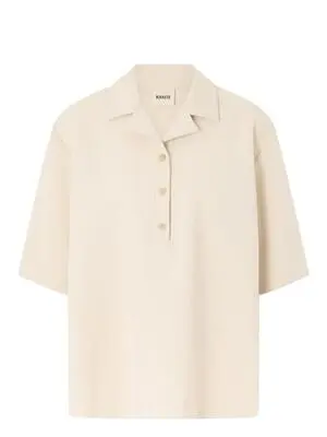 Khaite Loucin Naia-blend Crepe T-shirt - Neutrals