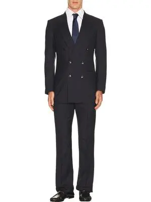 TOM FORD Tom Ford Clear Cut Herringbone Stripe Suit In Blue