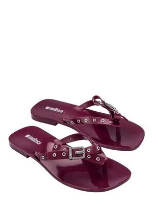 Melissa Harmonic Flip Flop With Buckle Detailing - Red