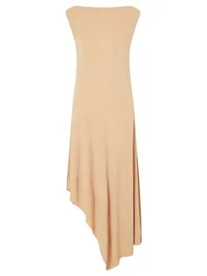 Alaïa Asymmetrical Jersey-crepe Midi Dress - Neutrals