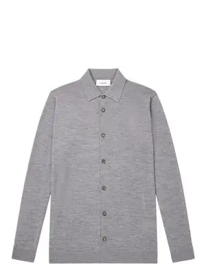 LARDINI Virgin Wool Polo Shirt - Gray