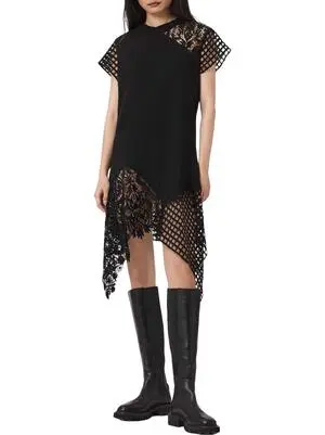 ALLSAINTS AllSaints Zala Asymmetrical Crochet Dress