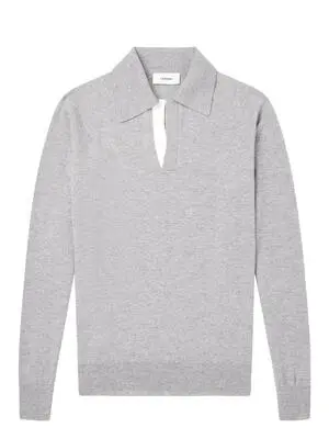 LARDINI Wool And Cashmere-blend Polo Shirt - Gray