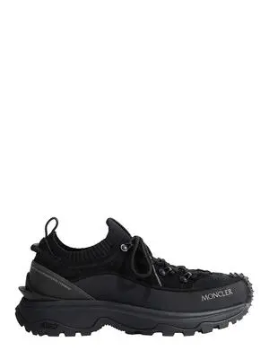 Moncler Trailgrip Lite3 Suede And Nubuck Lace-up Sneakers - Black