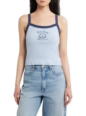 Daydreamer Siren Song Pointelle Knit Tank - Blue Combo