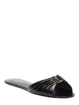 Saint Laurent Babylone Slide Sandal - Nero