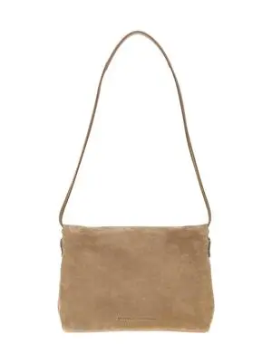 Brunello Cucinelli Beige Suede Shoulder Bag - Brown