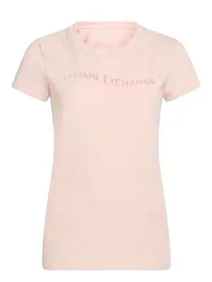 Armani Exchange Crystal Logo T-shirt - Pink
