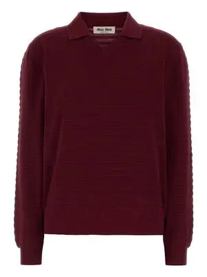 Miu Miu Embroidered Cotton Polo Shirt - Multicolor