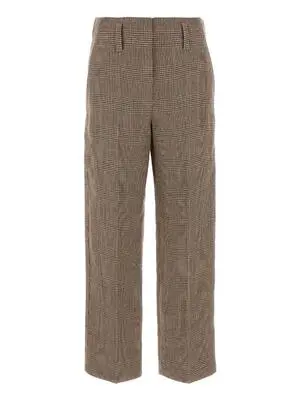 Brunello Cucinelli Embroidered Linen Pants - Multicolor