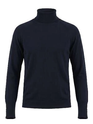Alpha Studio Fine Essentials Merino Wool Turtleneck - Blue