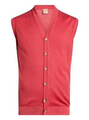 H953 Sleeveless V-neck Cardigan - Red