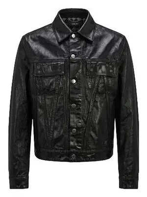 Amiri Coated Denim Trucker Jacket - Black