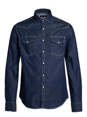 MOORER Denim Shirt Size Cotton - Blue