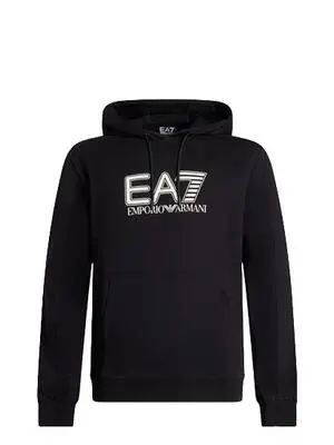 EA7 French Terry Hooded Sweatshirt - Black