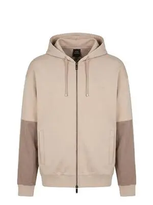 Armani Exchange Cotton Blend Zip-up Hoodie - Grey