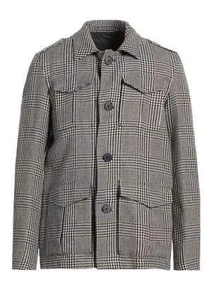 Herno Single-breasted Houndstooth Jacquard Coat - Blue