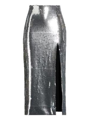 SEMICOUTURE Sequined Tulle Midi Skirt With Side Slit - Silver