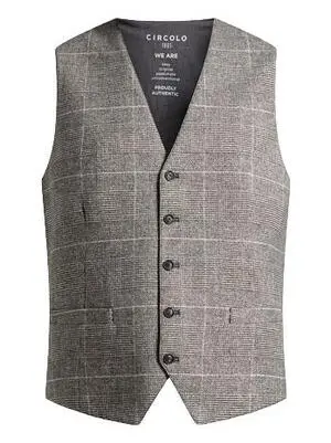 CIRCOLO 1901 Glen Plaid Tailored Vest - Grey
