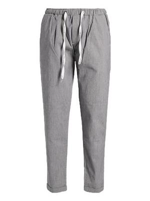 TAKESHY KUROSAWA Cotton Stretch Striped Trousers - Grey