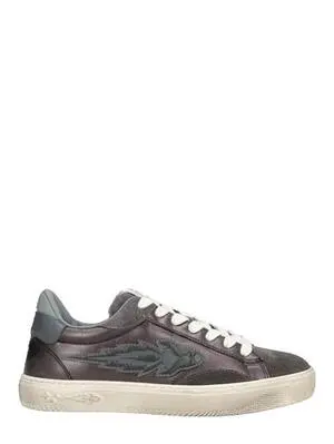 ENTERPRISE JAPAN Leather Low-top Sneakers With Shearling Lining - Grey