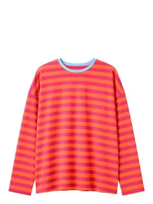 MIND TRAVELER Nuria Striped Long Sleeve T-shirt - Orange