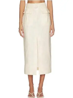 Matthew Bruch Cargo Midi Skirt - Cream