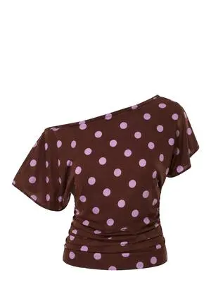 MIND TRAVELER Jimena Polka Dot Top - Brown
