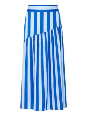 Mind Traveler Striped Maxi Skirt - Blue