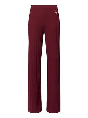 SPORTY & RICH Ribbed Knit Trousers - Bordeaux