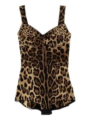 Dolce & Gabbana Leopard Print Bodysuit - Multicolor