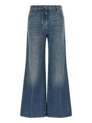 Valentino Garavani Vgold" Wide-leg Jeans - Blue