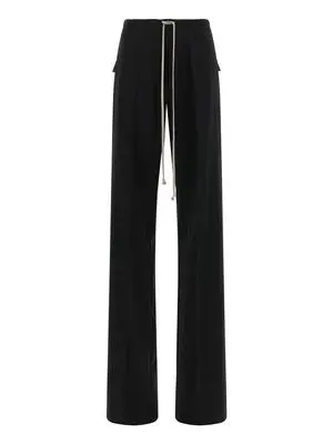 Rick Owens Dietrich Drawstring Wide Leg Trousers - Black