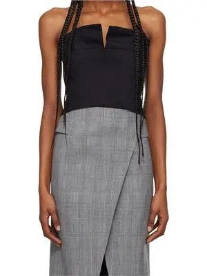 RECTO Cropped Strapless Top - Black