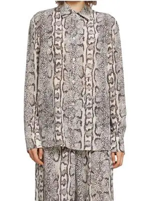 Balenciaga Python Print Silk Shirt - Gray