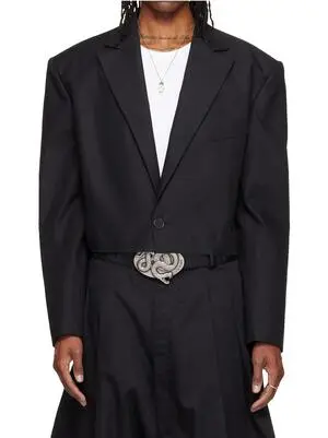 LU'U DAN Slashed Long-sleeved Blazer - Black