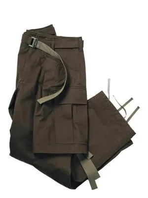 Sacai Ripstop Cargo Pants With Belted Waist - Brown