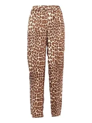 P.a.r.o.s.h Leopard Printed Trousers - Brown